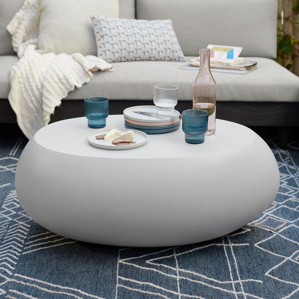 Oval concrete coffee table store